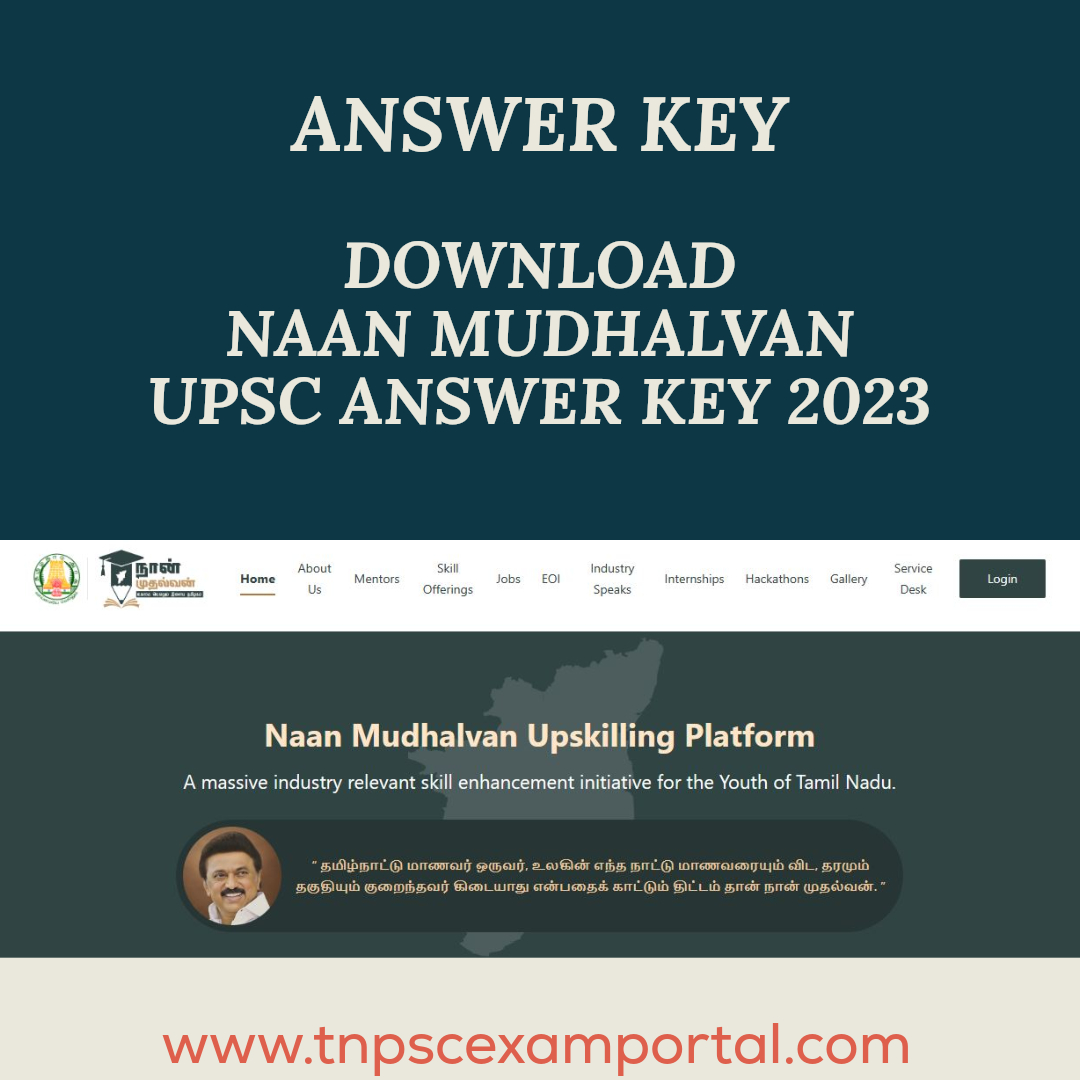 NAAN MUDHALVAN UPSC EXAM ANSWER KEY 2023 DOWNLOAD